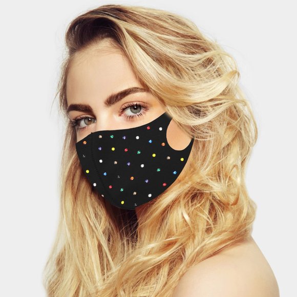 Accessories | Stone Embellished Solid Fashion Mask | Poshmark